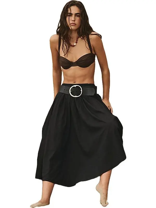 Free People Lowen Midi Skirt - Black