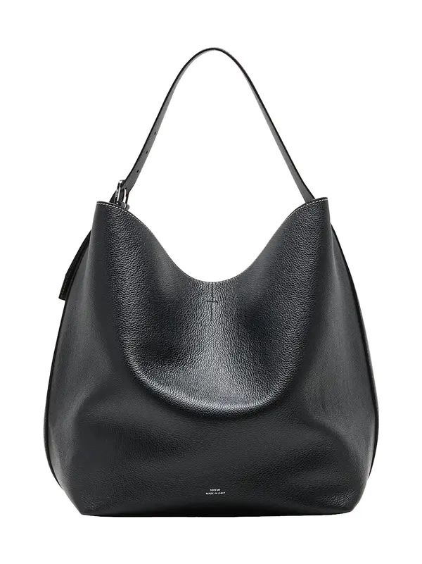 TOTEME Belted Leather Tote Bag - Black