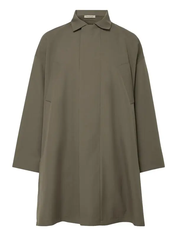 Fear Of God Virgin Wool-crepe Trench Coat - Green