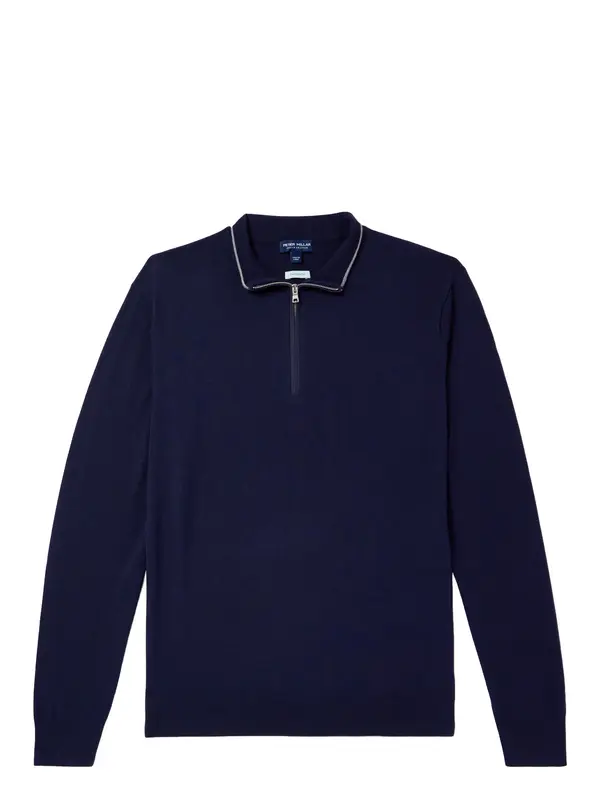 Peter Millar Excursionist Flex Wool-blend Half-zip Sweater - Blue