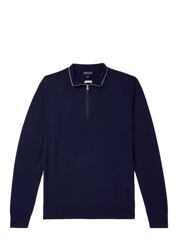 Peter Millar Excursionist Flex Wool-blend Half-zip Sweater - Blue