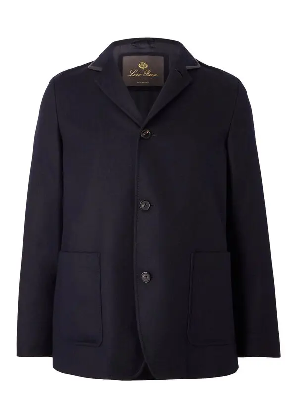 Loro Piana Spagna Leather-trimmed Cashmere-felt Jacket - Blue