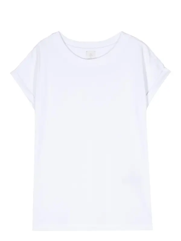 Eleventy Sound-neck Cotton T-shirt - White