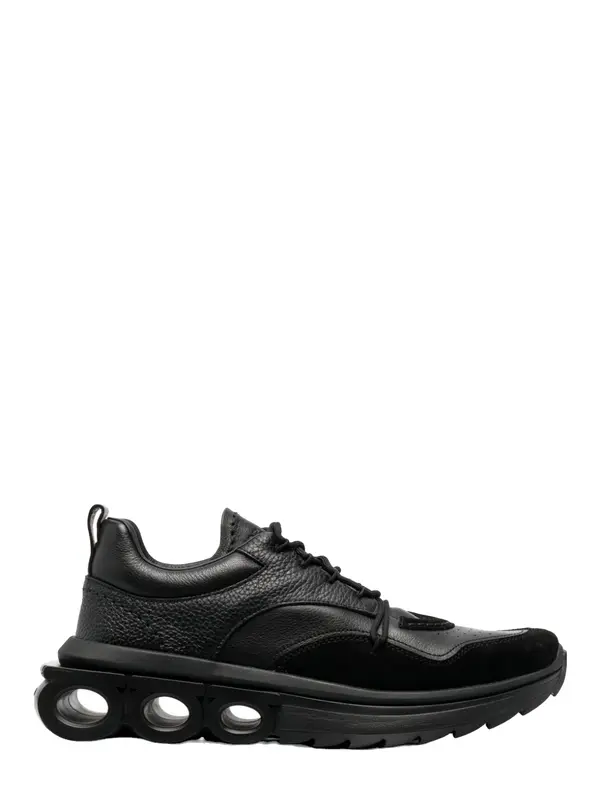 FERRAGAMO Running Leather Sneakers - Black