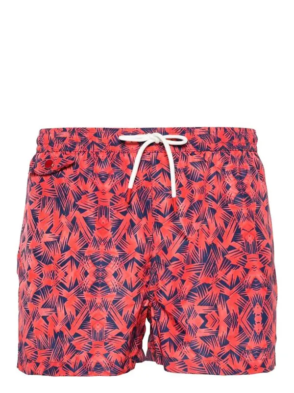Kiton Graphic-print Swim Shorts - Pink
