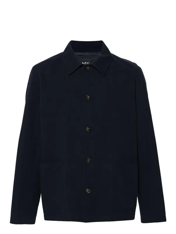 A.p.c. Texturised Cotton Shirt Jacket - Blue