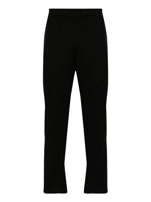Issey Miyake Rustik-knit Tapered-leg Trousers - Black