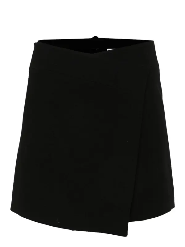 Patou Wraparound Mini Skirt - Black