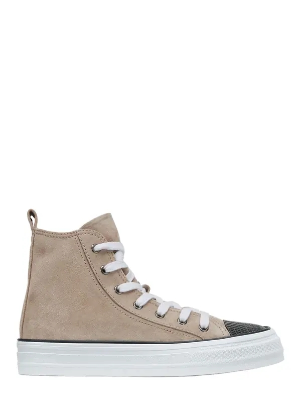 Brunello Cucinelli Panelled Lace-up Sneakers - Brown