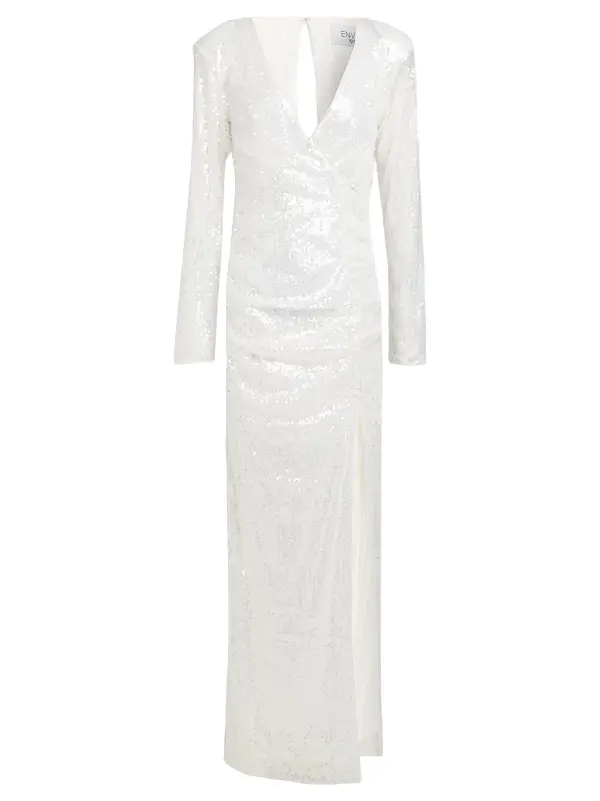 ENVELOPE 1976 Stardust Sequin Gown - White