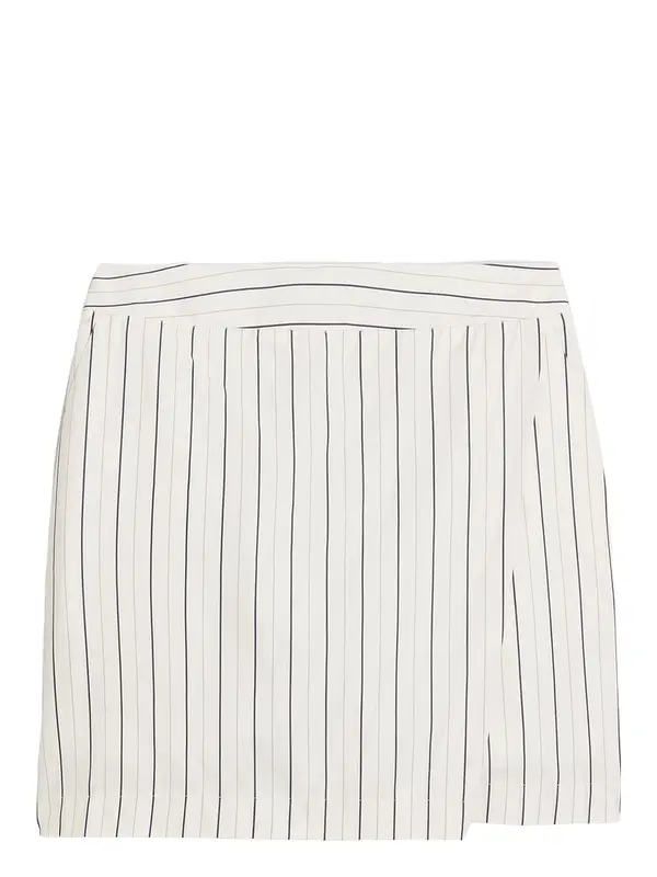 Palmer//harding Skirt-effect Striped Cotton-poplin Shorts - Off-white