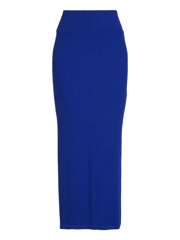 Enza Costa Ribbed Jersey Midi Skirt - Royal Blue