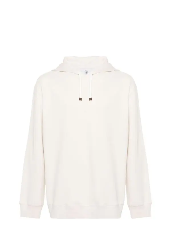 Brunello Cucinelli Jersey Texture Drawstring Hoodie - Neutrals