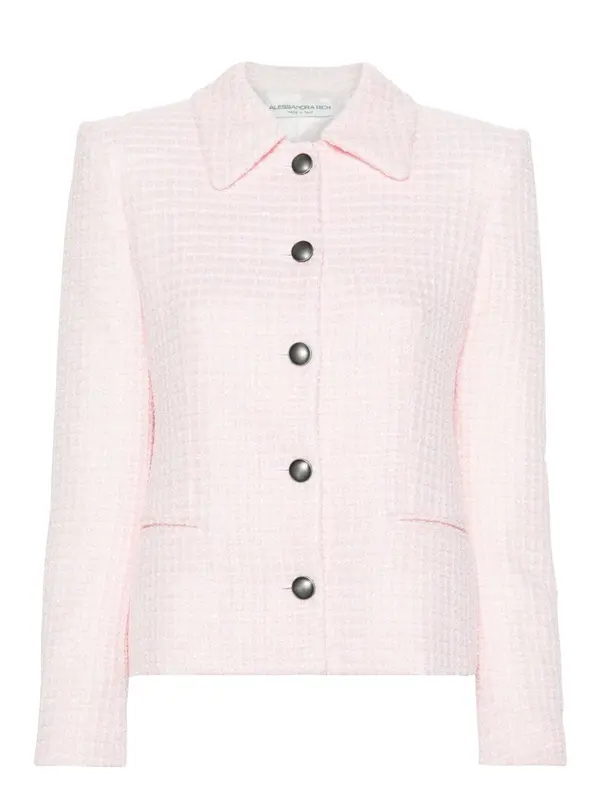 Alessandra Rich Sequin-embellished Tweed Blazer - Pink