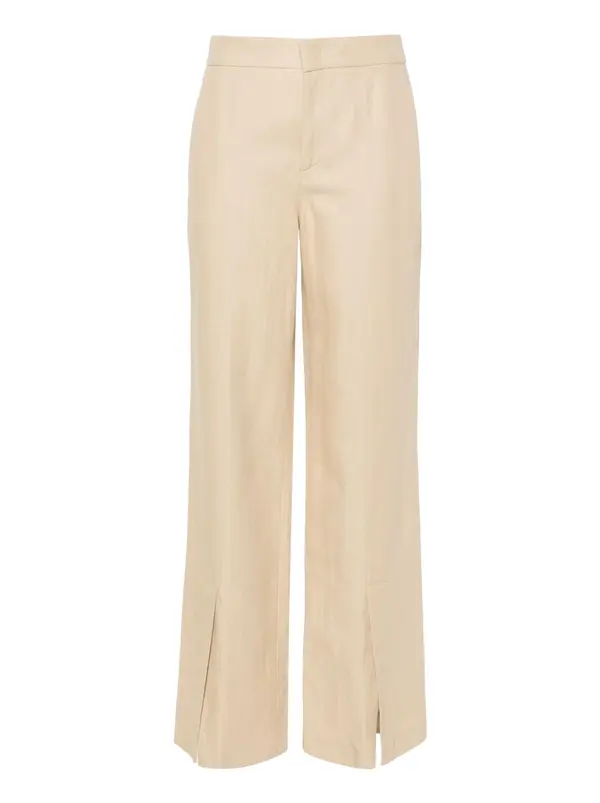 TWINSET Slit-hem Straight-leg Trousers - Neutrals