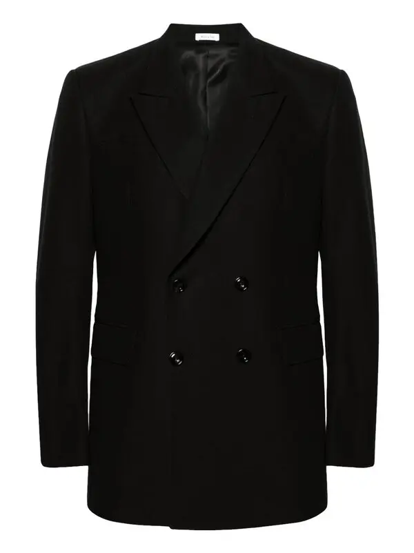 Alexander McQueen Double-breasted Cotton Blazer - Black