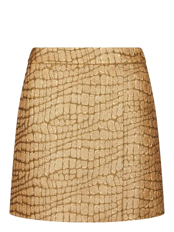 TOM FORD Crocodile-jacquard Mini Skirt - Gold