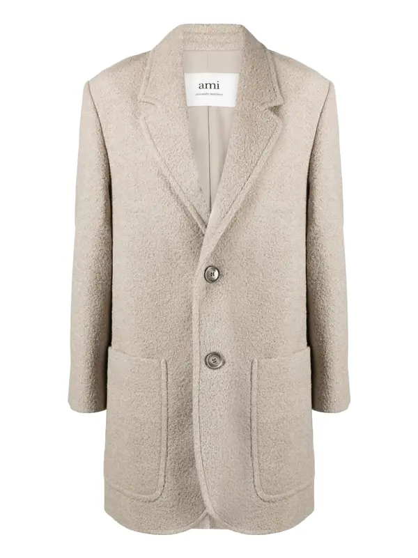 Ami Wool-blend Bouclé Blazer - Neutrals