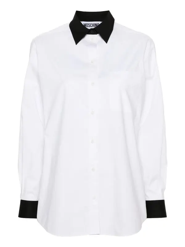 Moschino Question Mark-print Cotton Shirt - White