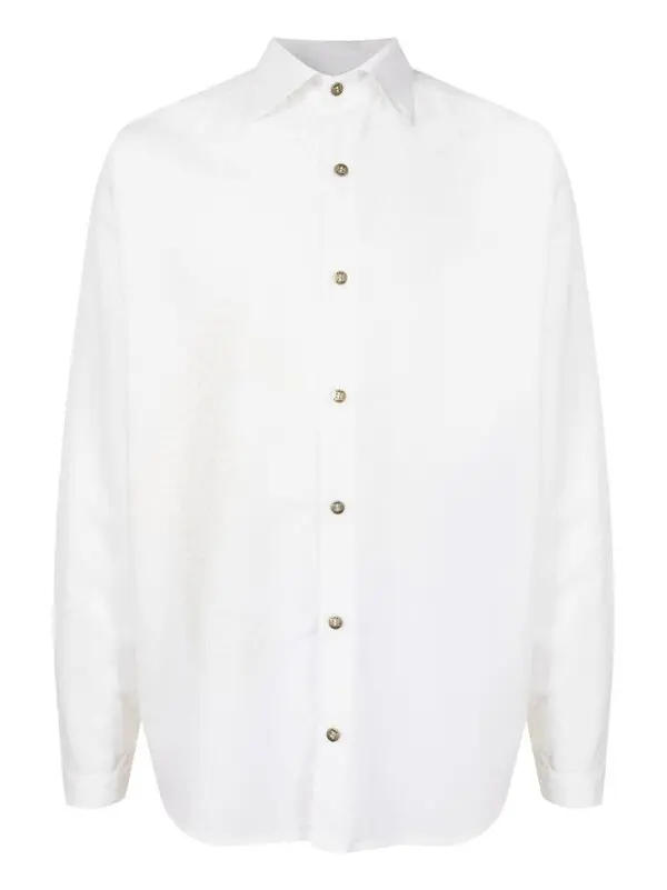 AMIR SLAMA Pattern-jacquard Shirt - White