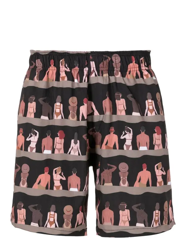AMIR SLAMA Graphic-print Short - Black