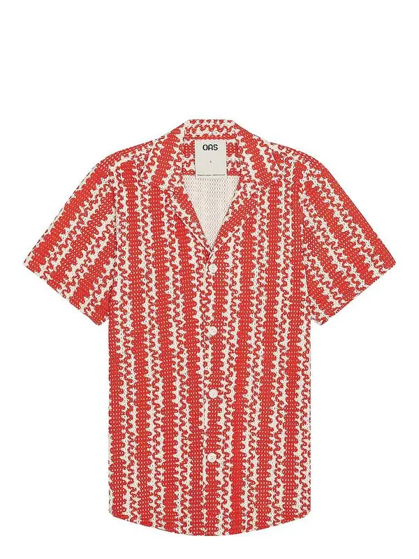 Oas Scribble Cuba Net Shirt - Red