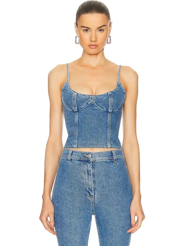Magda Butrym Denim Tank Top - Blue