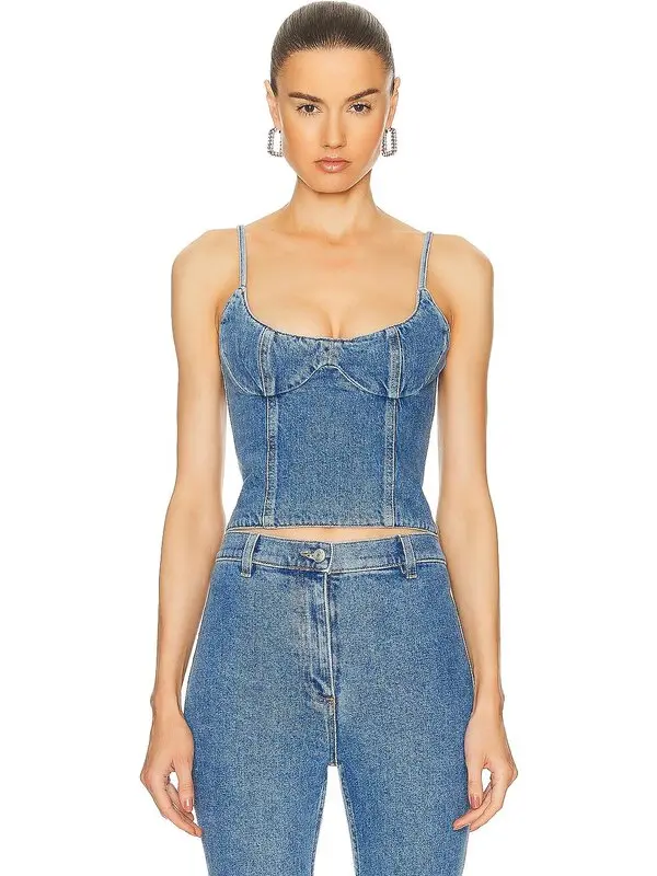 Magda Butrym Denim Tank Top - Blue