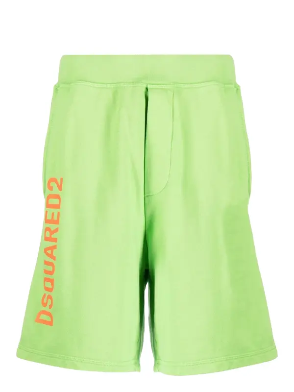 Dsquared2 Cotton Logo Shorts - Green