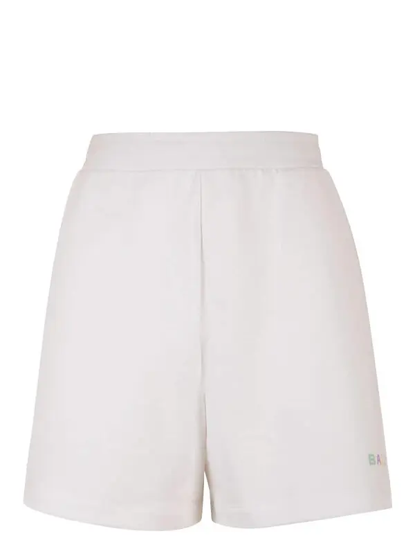 Bally Logo Print Cotton Track Shorts - White