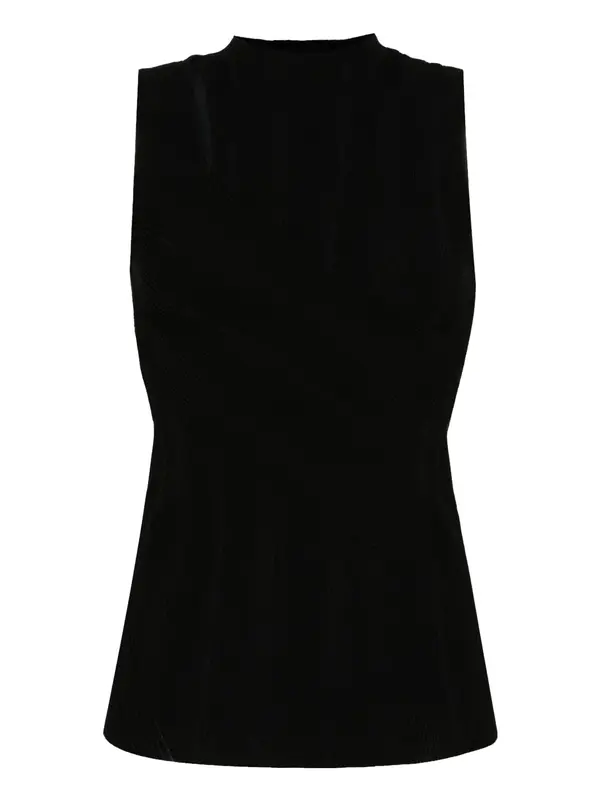 Diane Von Furstenberg Striped Knit Tank Top - Black