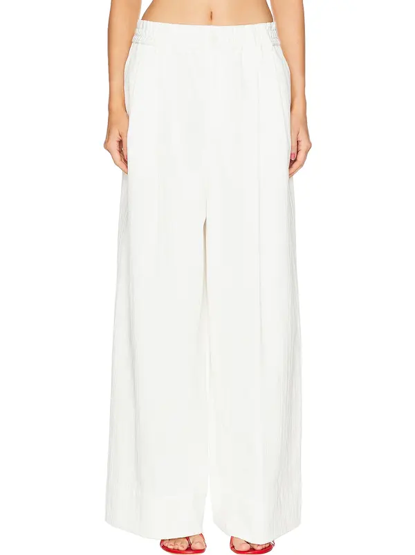 Christopher John Rogers Elastic Waist Wide Leg Pant - Marshmallow