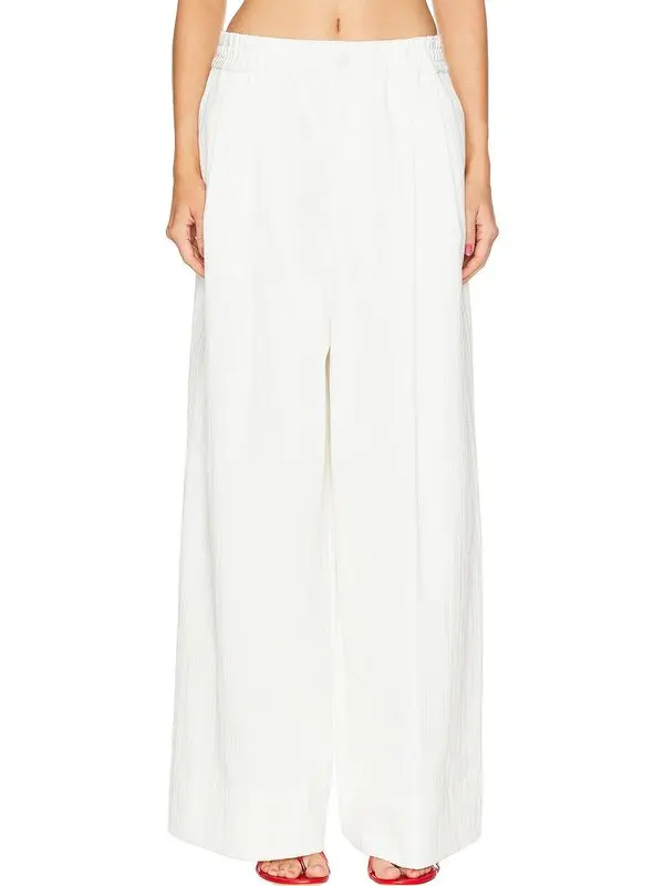Christopher John Rogers Elastic Waist Wide Leg Pant - Marshmallow