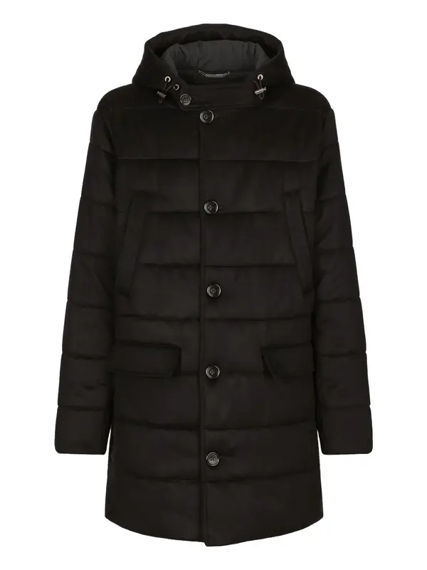 Dolce & Gabbana Quilted Cashmere Coat - Black
