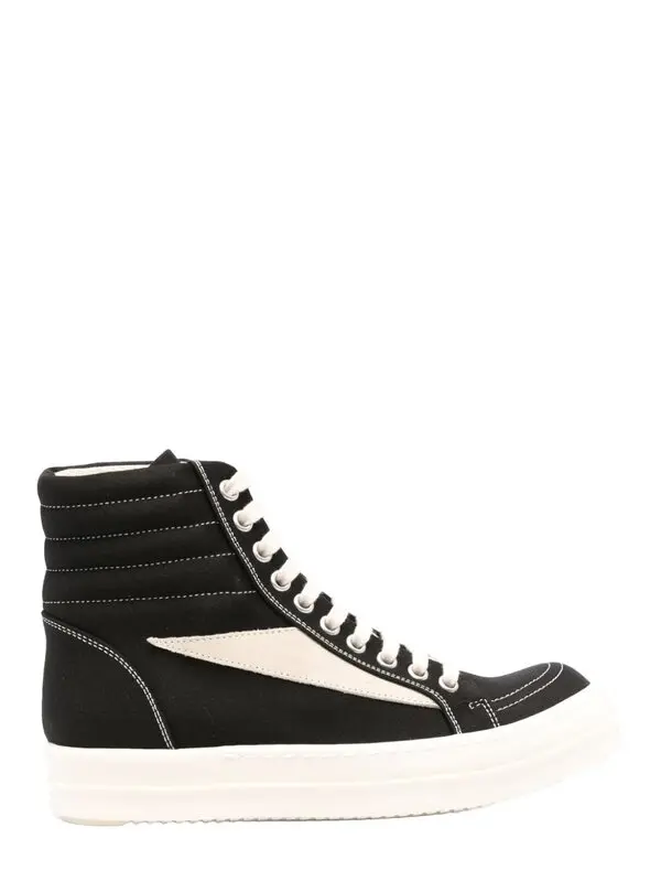 Rick Owens High Vintage Cotton Sneakers - Black