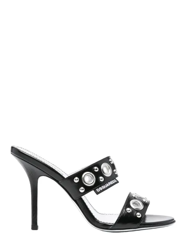 Dsquared2 Gothic 100mm Leather Sandals - Black