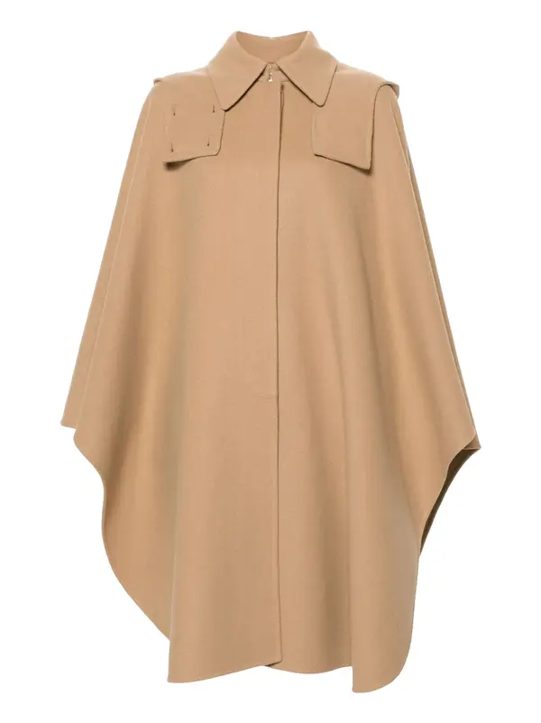 Chloé Wool-cashmere Cape - Brown