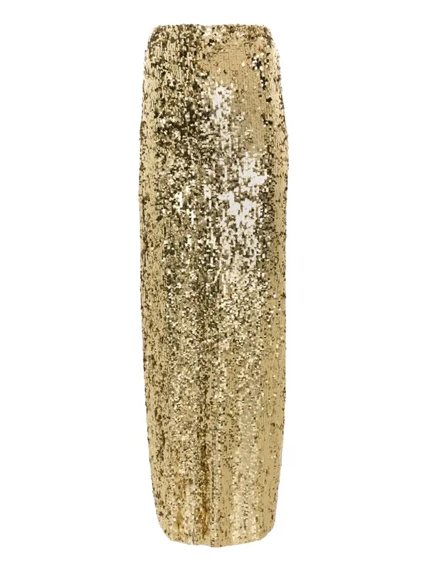 ATU BODY COUTURE Sequin-embellished Maxi Skirt - Gold