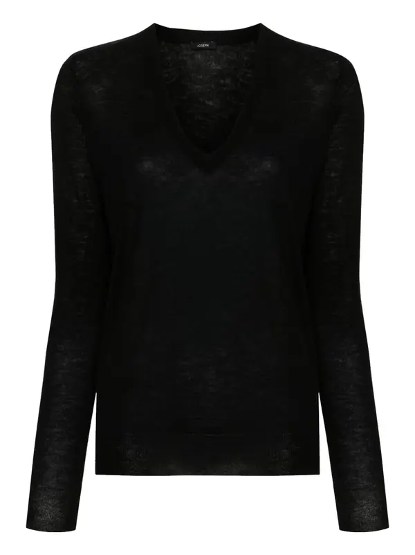 JOSEPH V-neck Cashmere Jumper - Black