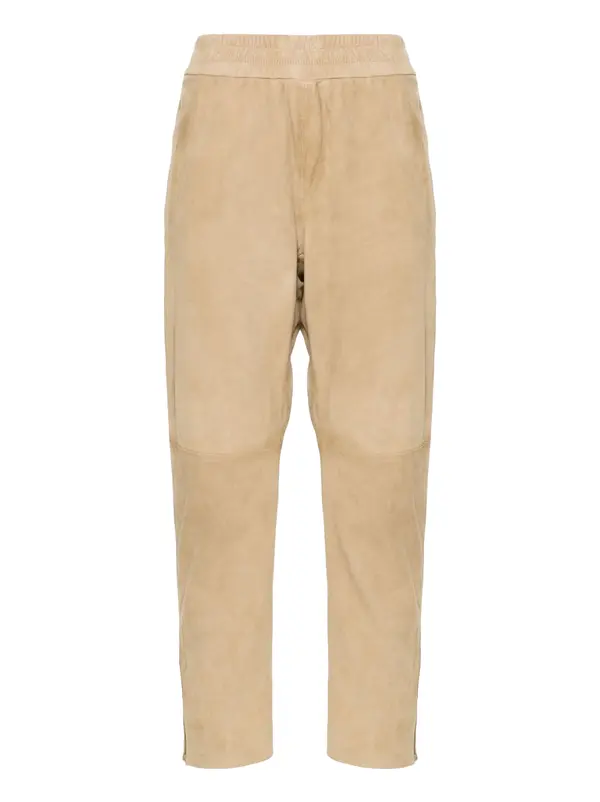GOLDEN GOOSE Slim-fit Suede Trousers - Neutrals