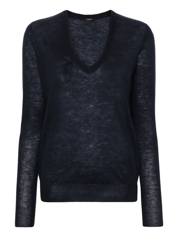 JOSEPH V-neck Cashmere Jumper - Blue