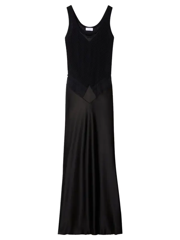 Off-White Lace-panel Maxi Dress - Black