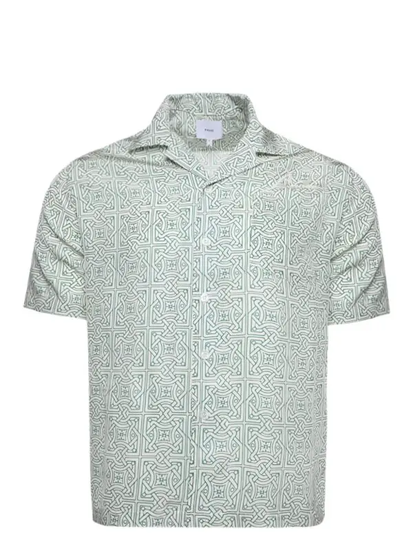 Rhude Cravat Geometric-print Silk Shirt - Neutrals