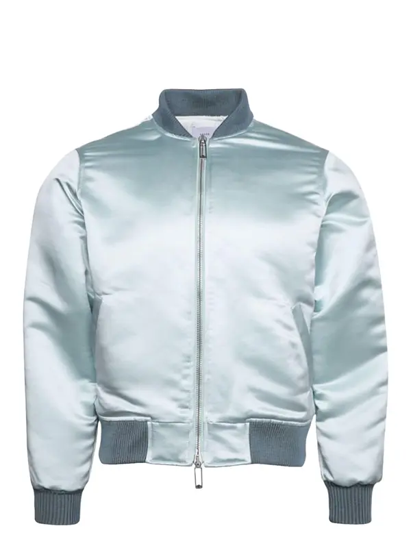 Rhude Logo-appliqué Satin Bomber Jacket - Green