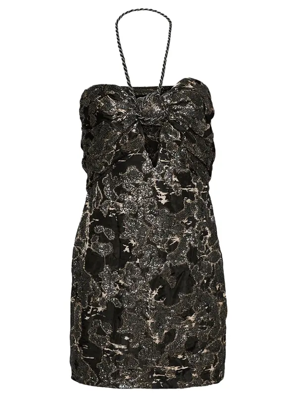 Johanna Ortiz Silk Mini Dress - Black