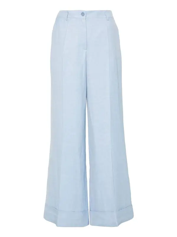 P.a.r.o.s.h Pressed-crease Palazzo Trousers - Blue