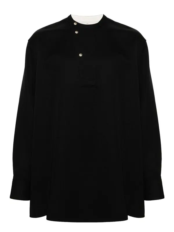 OAMC Asymmetric Wool Shirt - Black
