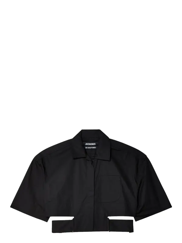 Jacquemus La Chemise Courte Bari Shirt - Black