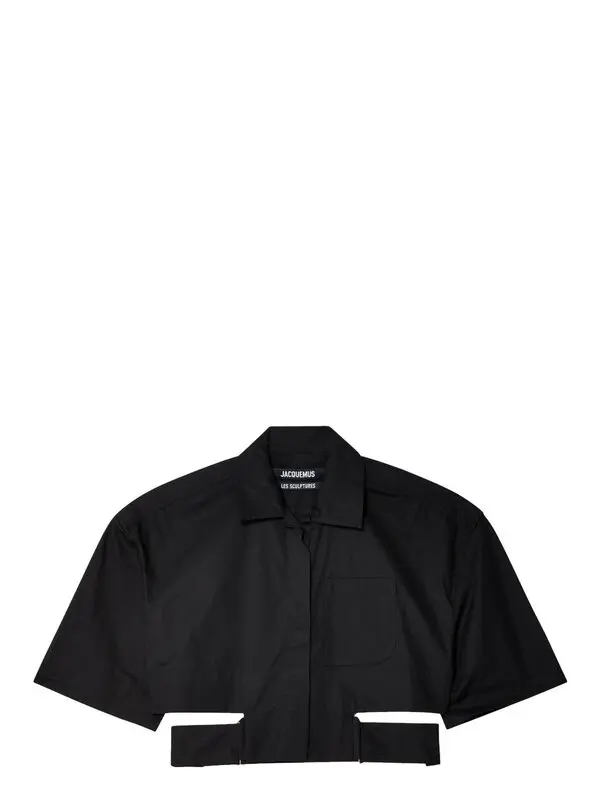 Jacquemus La Chemise Courte Bari Shirt - Black