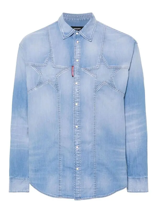 Dsquared2 Twin Stars Denim Shirt - Blue